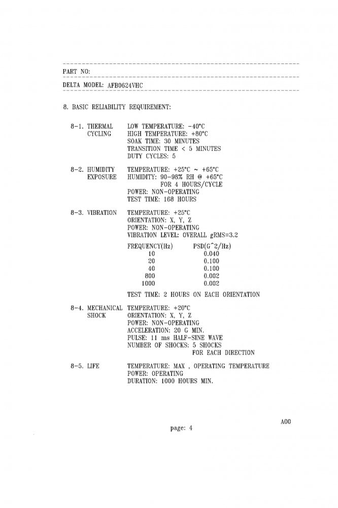 AFB0624VHC specification page 4