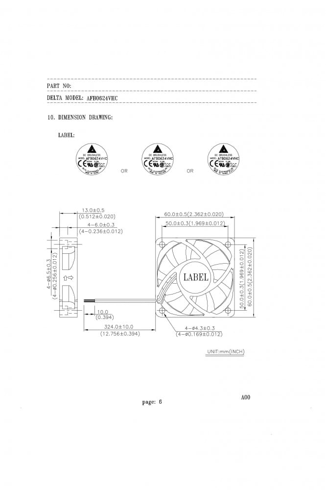 AFB0624VHC specification page 6