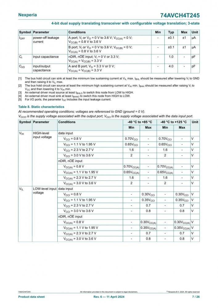 74AVCH4T245 datasheet page 7
