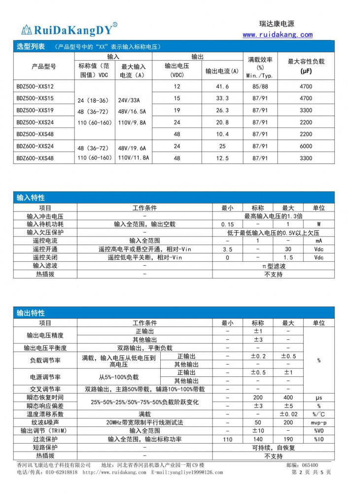BDZ series datasheet page 2
