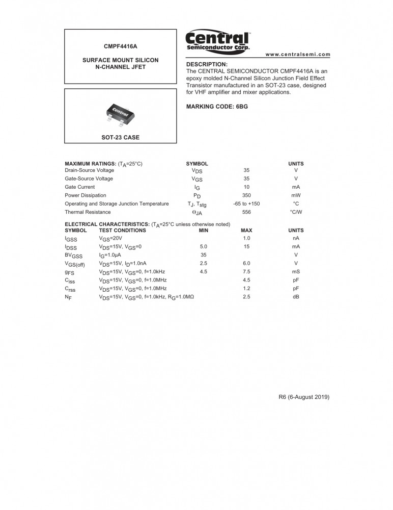 CMPF4416A TR datasheet page 1