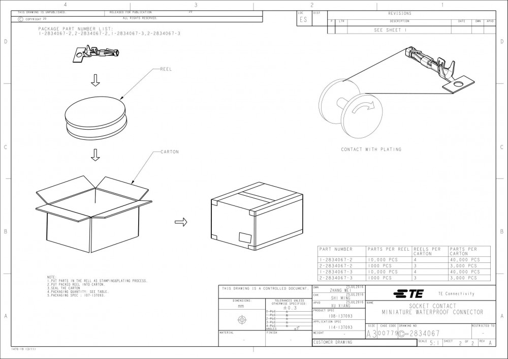 TE Connectivity 1-2834067-2 technical drawing page 2
