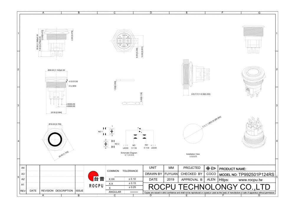 TP992501P124RS technical drawing page 1