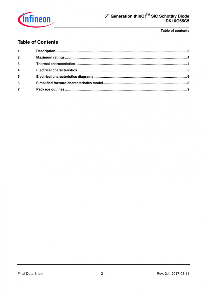 Datasheet page 3