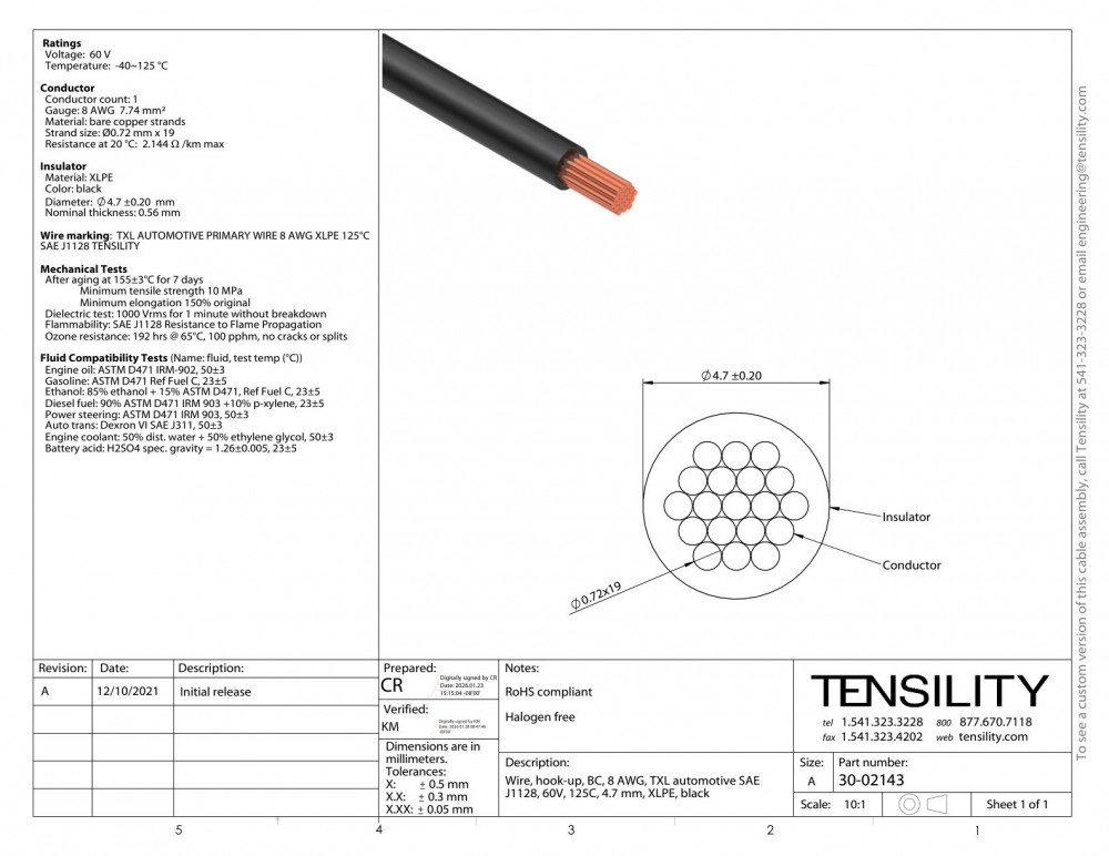 Tensility 30-02143 product drawing