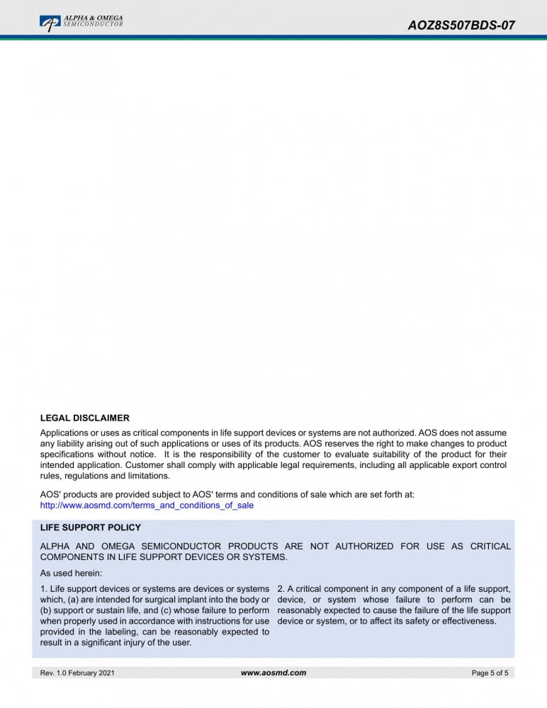 AOZ8S507BDS-07 datasheet page 5