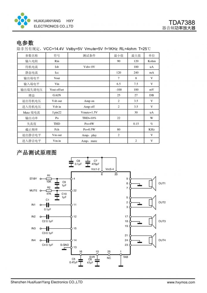 TDA7388-HXY technical document page 3