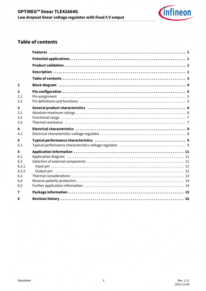 TLE42664G datasheet page 3