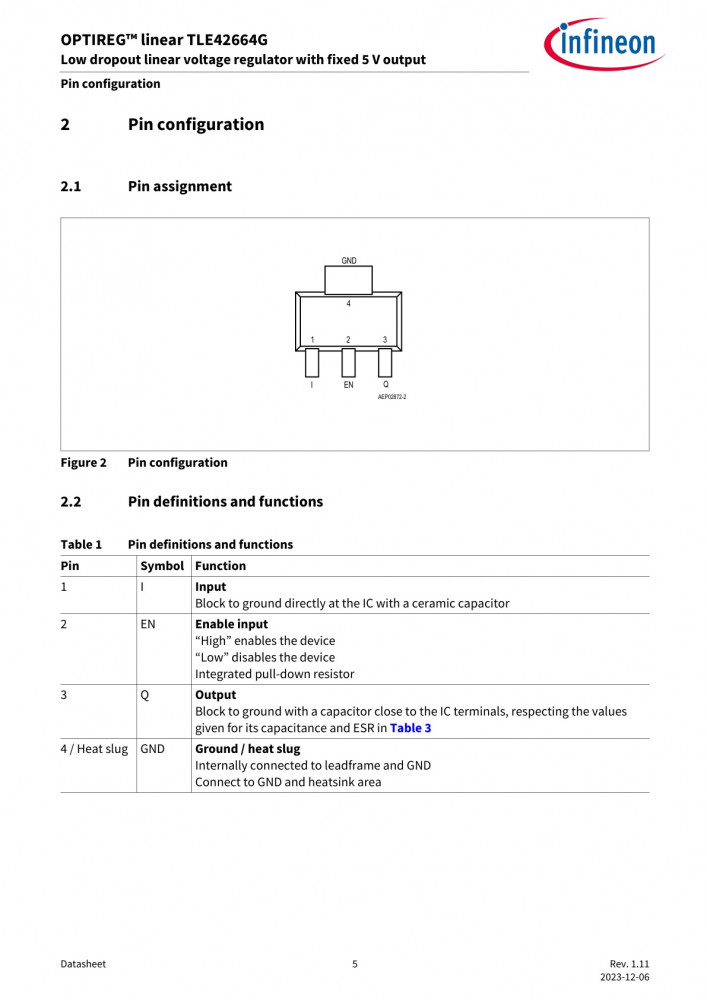TLE42664G datasheet page 5