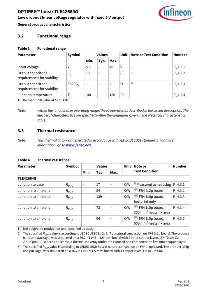 TLE42664G datasheet page 7
