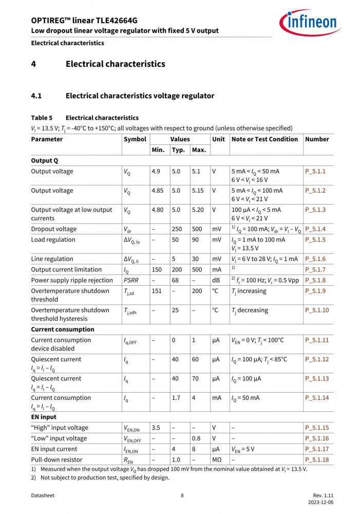 TLE42664G datasheet page 8