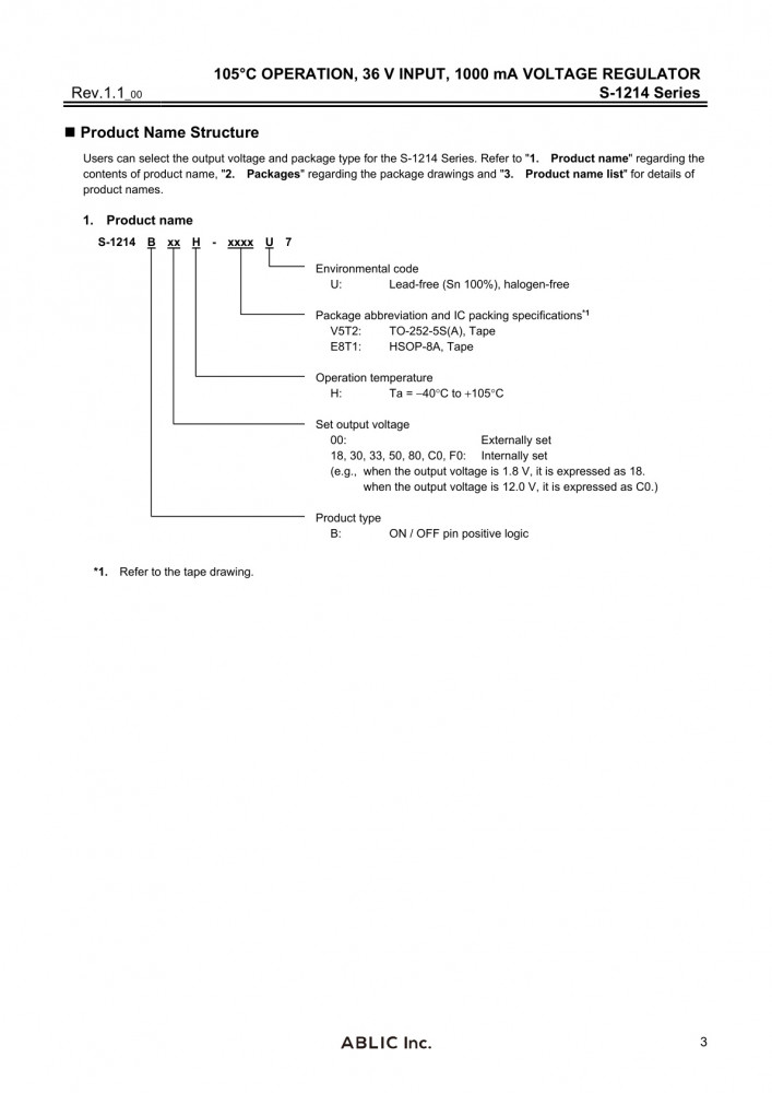 ABLIC S-1214 datasheet page 3