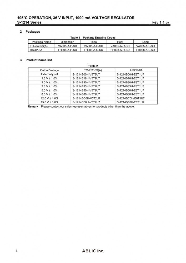 ABLIC S-1214 datasheet page 4