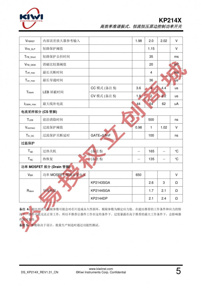 KP2143SGA datasheet page 5