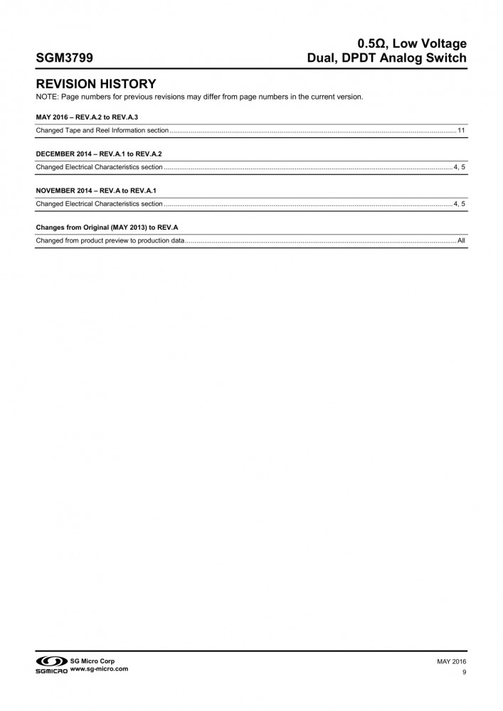 SGM3799 datasheet page 9