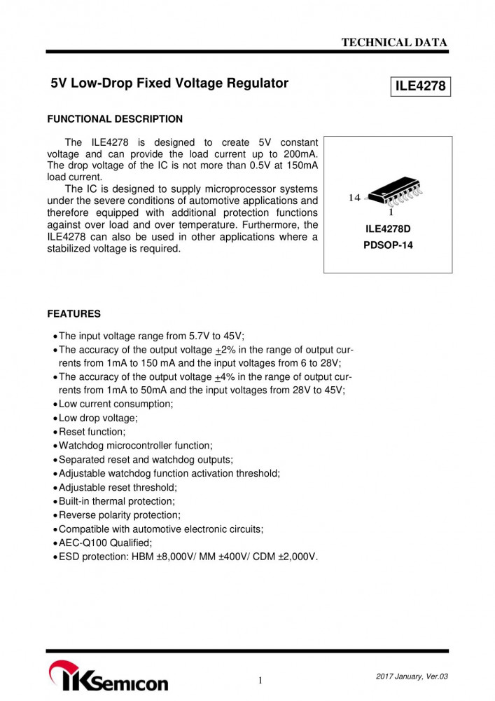 ILE4278DT datasheet page 1