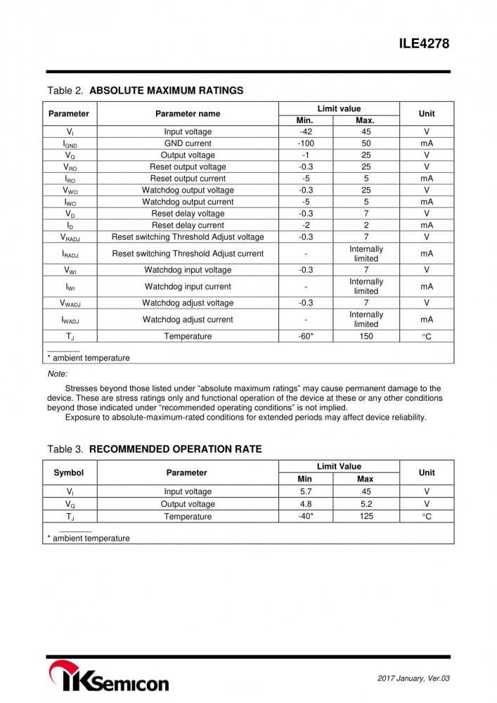 ILE4278DT datasheet page 3