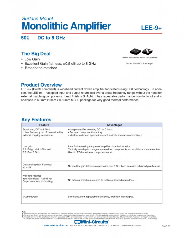 LEE-9+ datasheet page 1