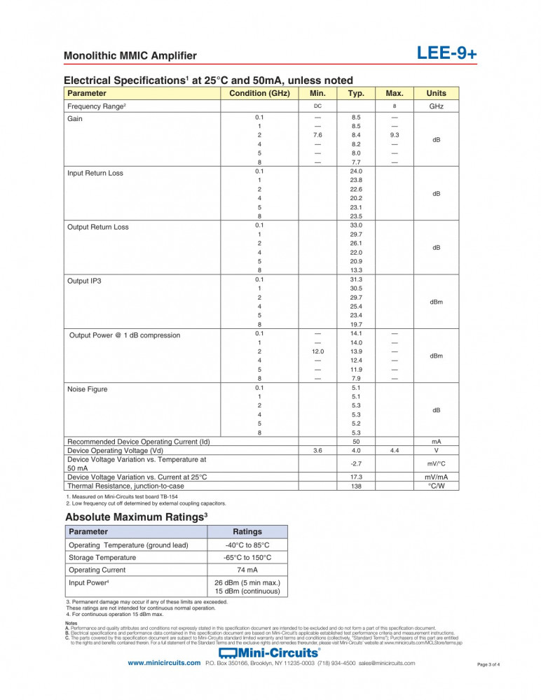 LEE-9+ datasheet page 3