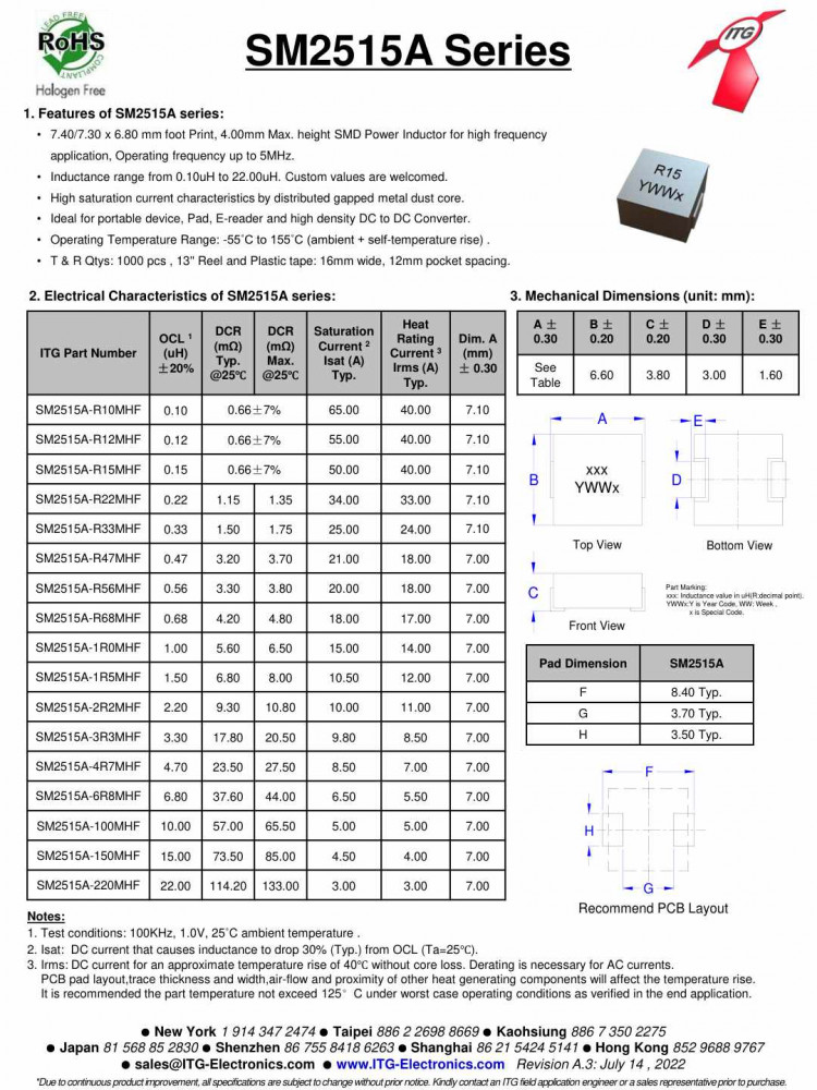 SM2515A technical document page 1