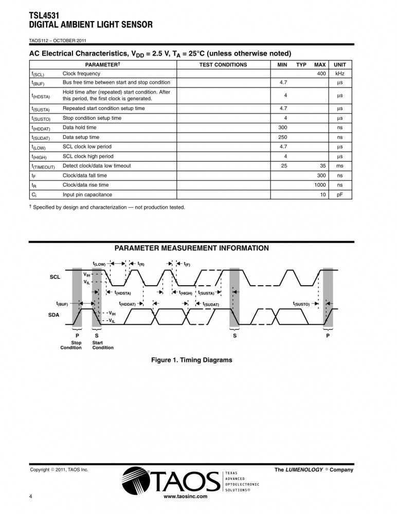 TSL4531 technical document page 4