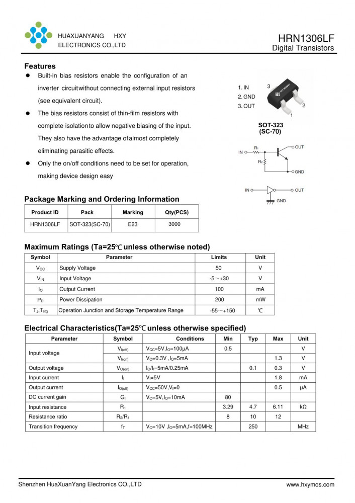 HRN1306LF datasheet page 1