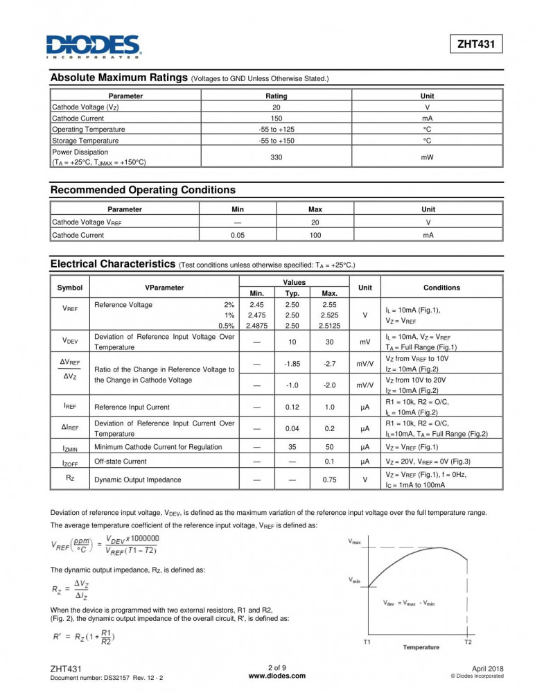 ZHT431F01TA datasheet page 2
