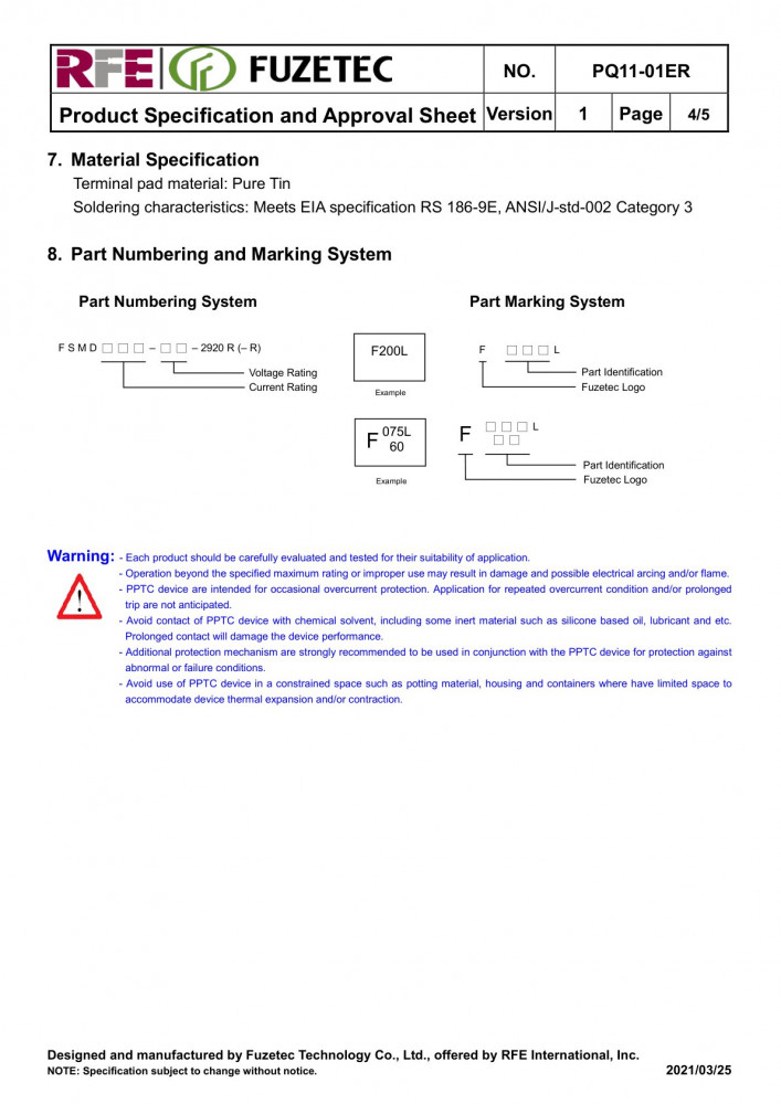 FUZETEC FSMD2920 datasheet page 4