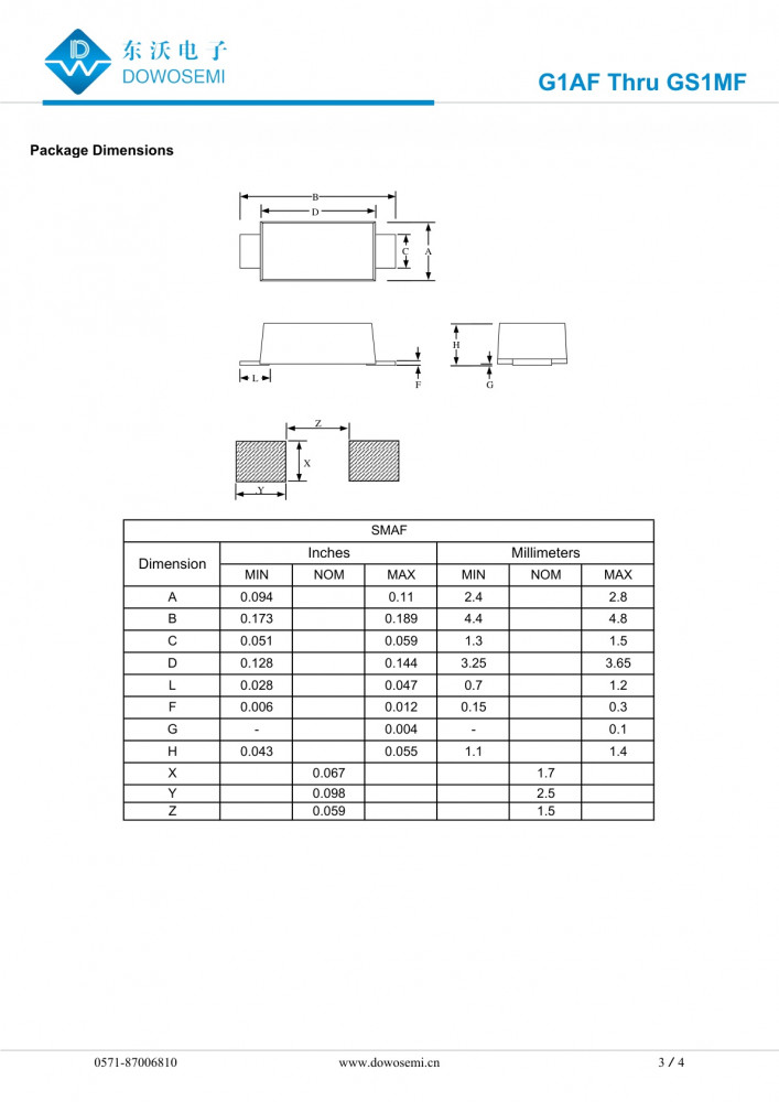 DOWO GS1MF datasheet page 3
