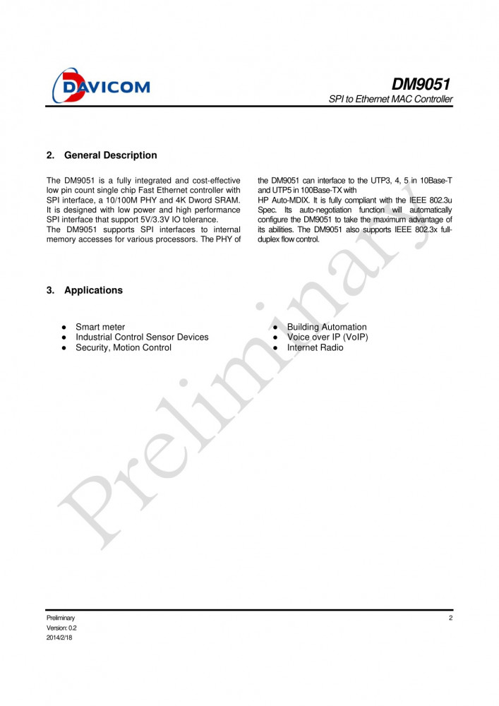 DM9051NP datasheet page 2