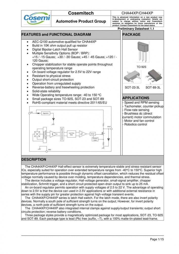 CH44XP datasheet page 1