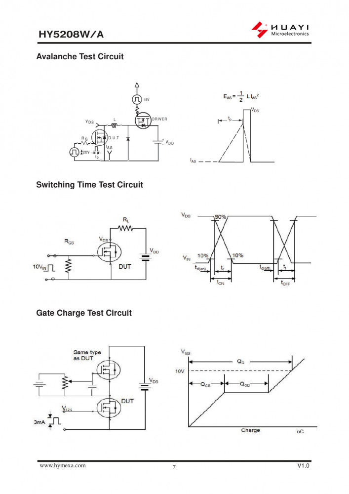 HY5208W datasheet page 7