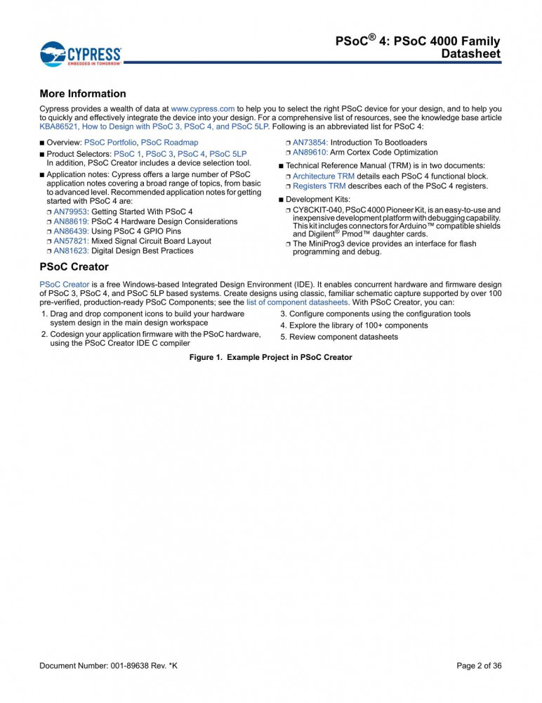 CY8C4014SXI-421T datasheet page 3