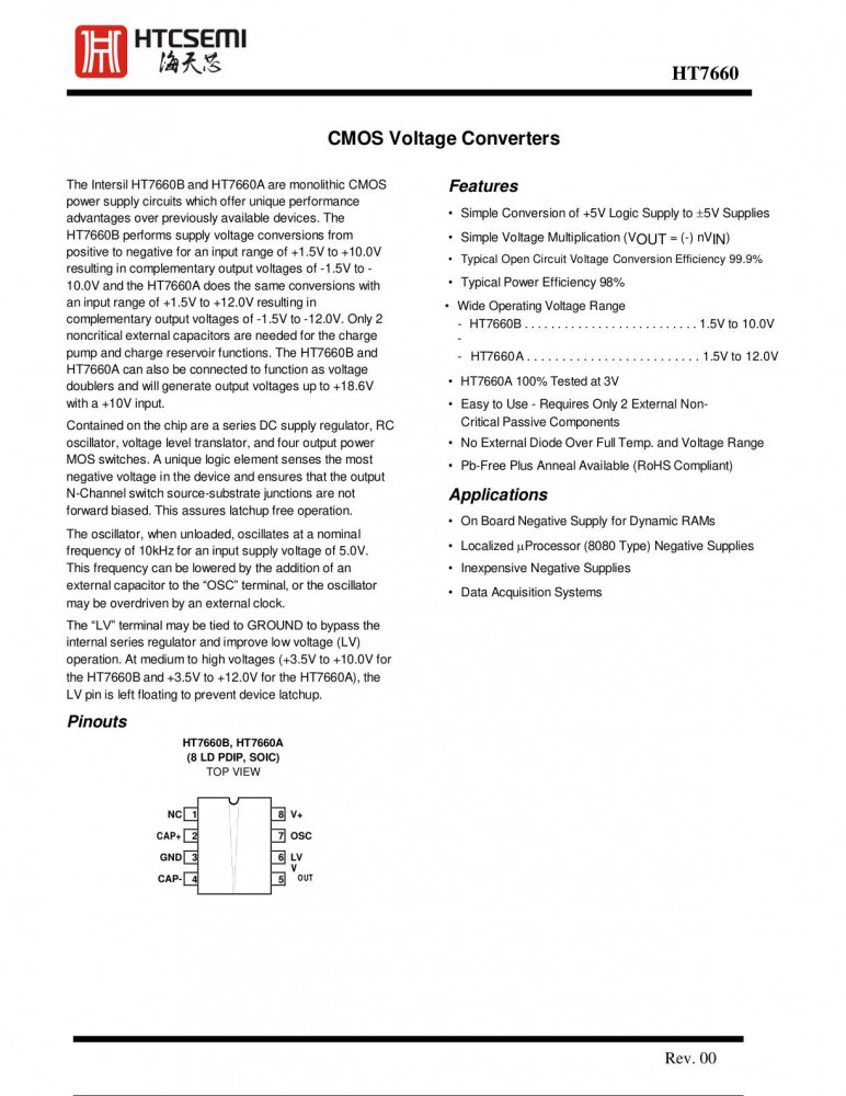 HT7660ARZ datasheet page 1