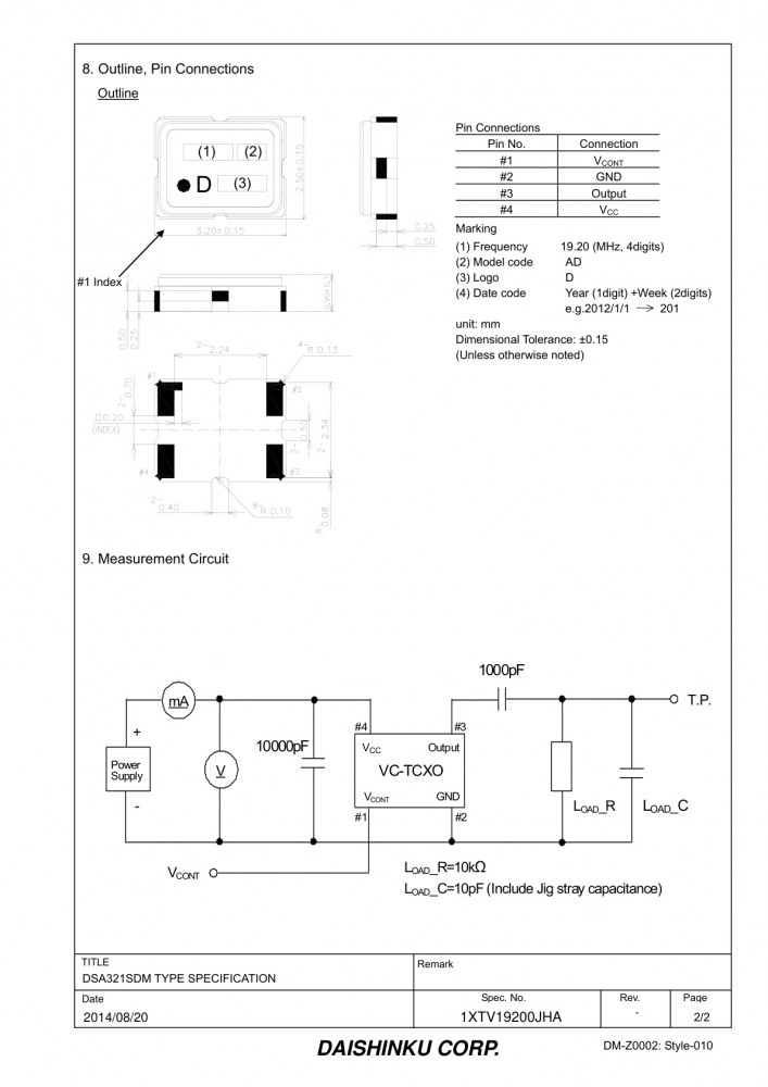 KDS 1XTV19200JHA datasheet page 2