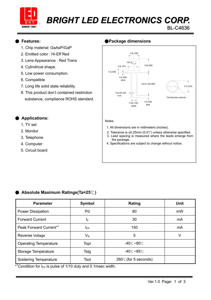 BL-C4636 technical document page 1