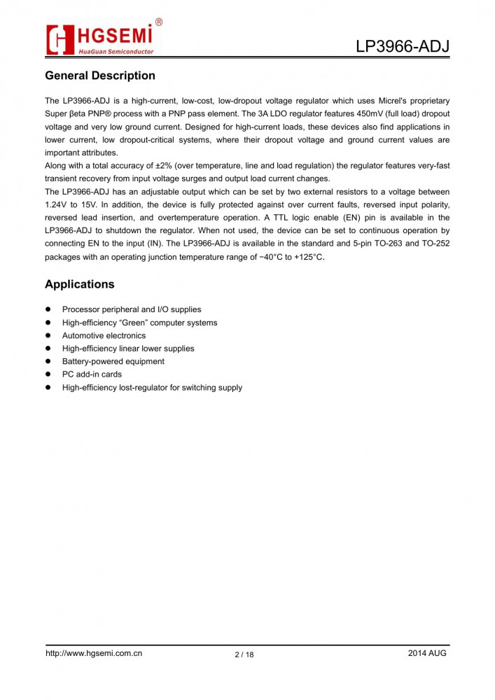 LP3966S-ADJ/TR datasheet page 2