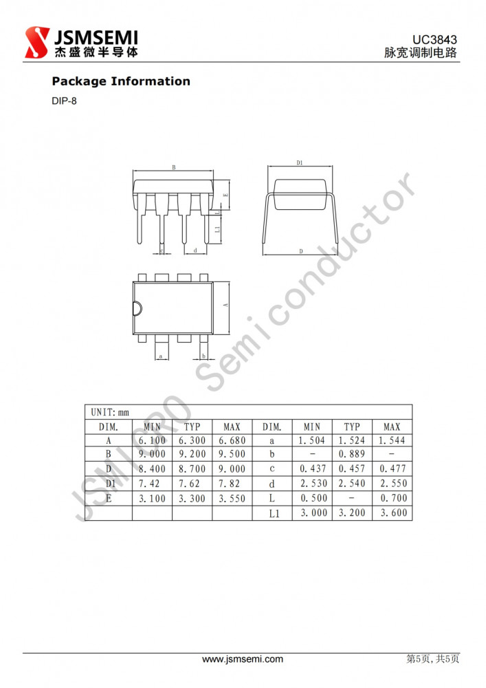 UC3843-JSM datasheet page 5