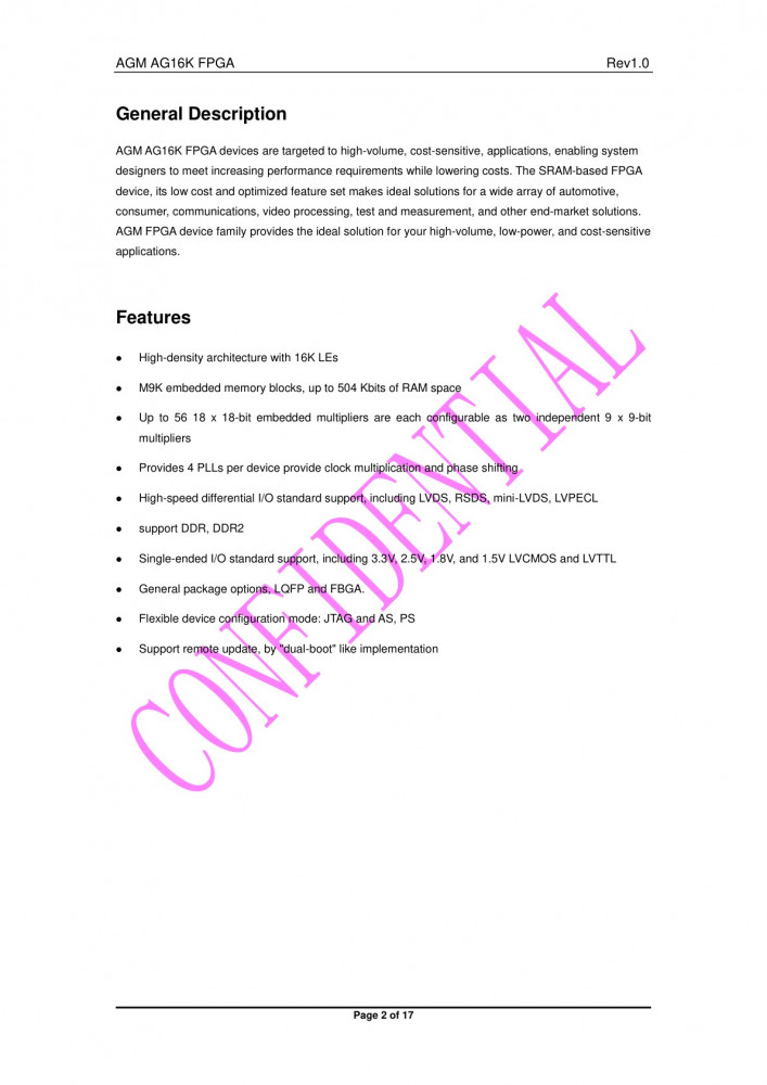 AG16KL144A datasheet page 2