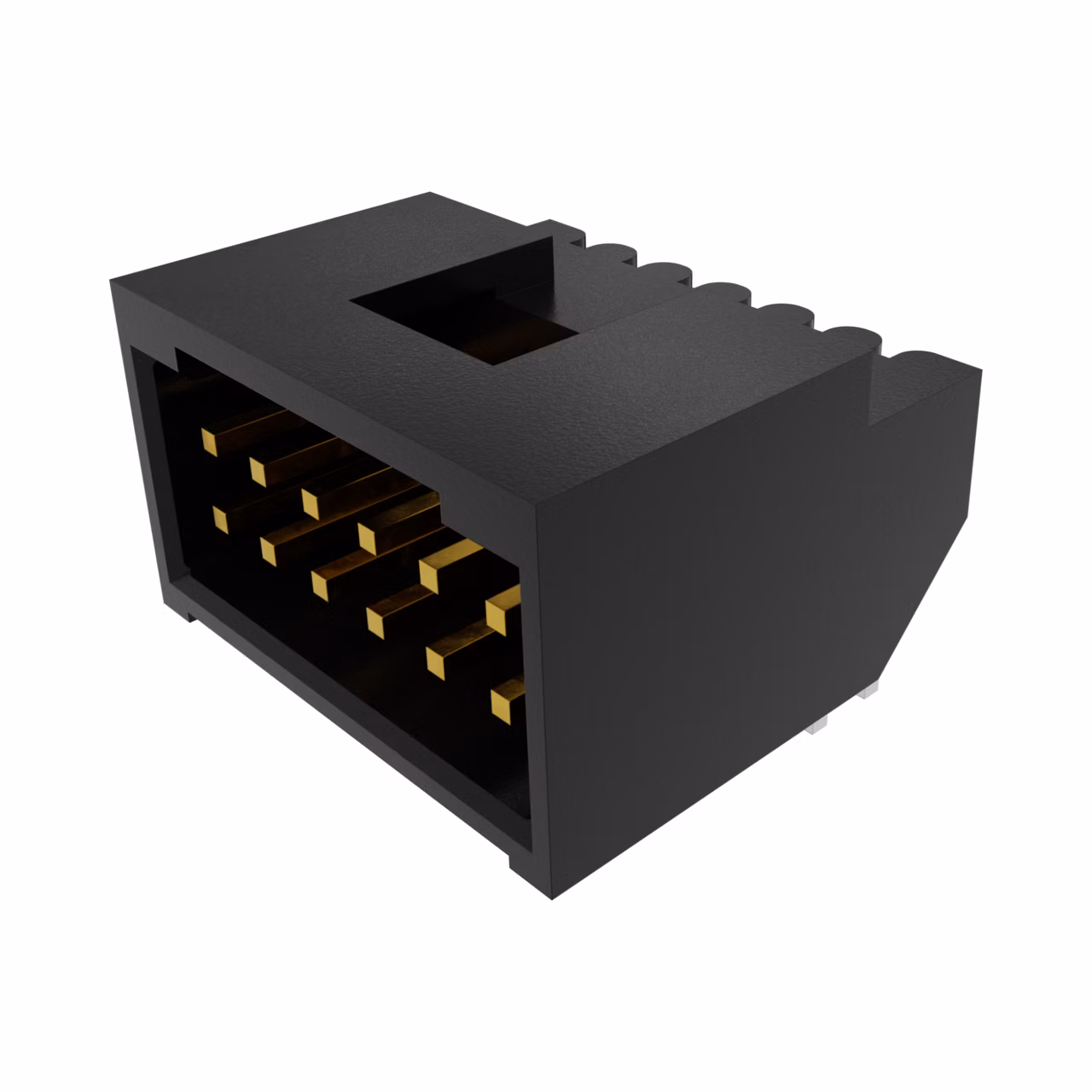 C-Grid PCB Header, 2.54mm Pitch, Through Hole, Dual Row, Right-Angle Shrouded, Version B, High-Temperature, 12 Circuits, 0.38µm Gold (Au) Plating, 5.08mm Tail Length for sale
