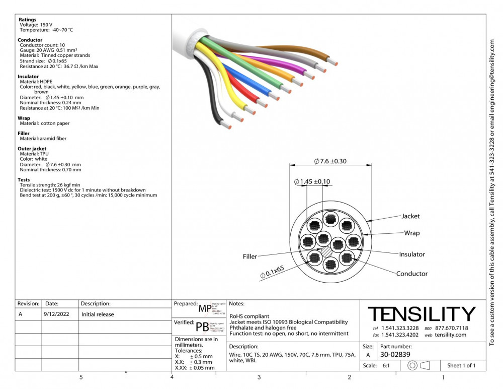 Tensility International 30-02839 product drawing preview