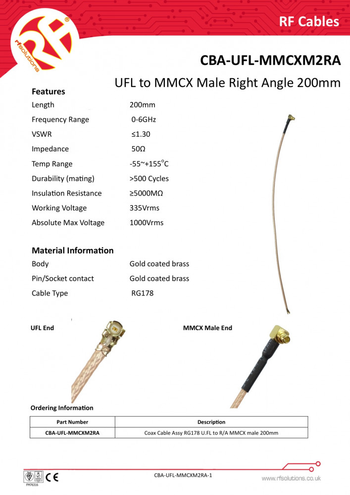 CBA-UFL-MMCXM2RA technical document, page 1