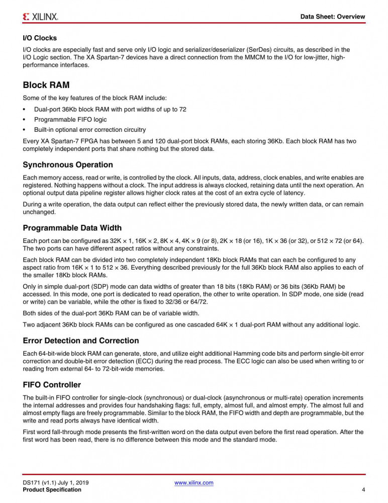 AMD XA Spartan-7 DS171 page 4