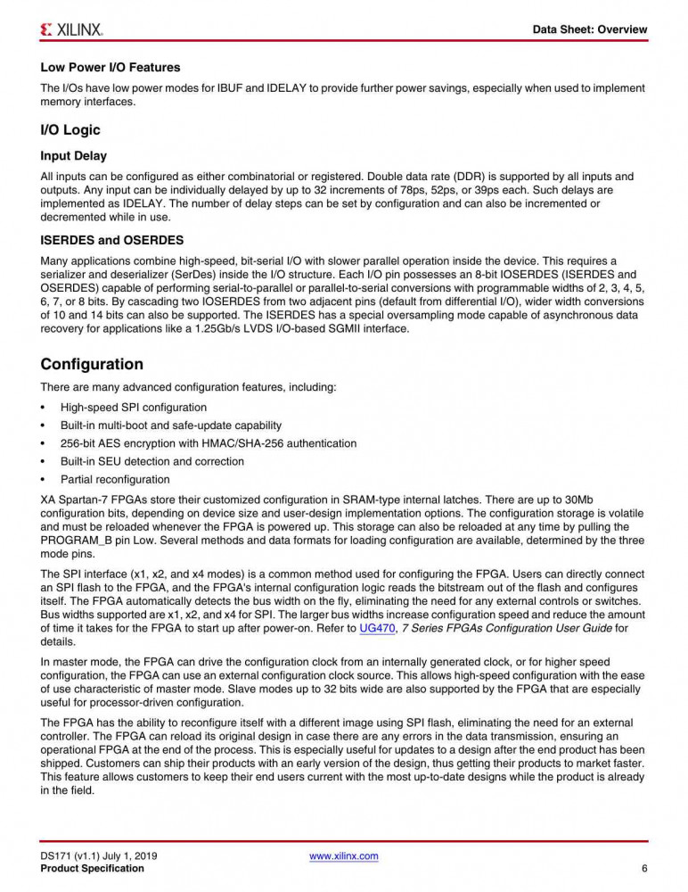 AMD XA Spartan-7 DS171 page 6