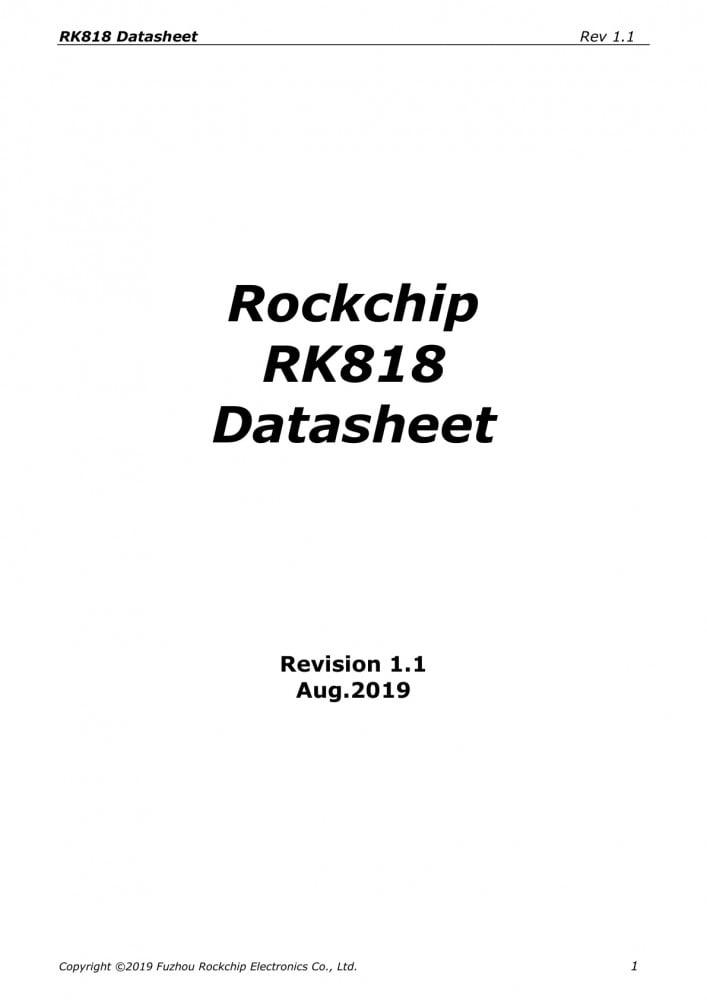 RK818 datasheet page 1