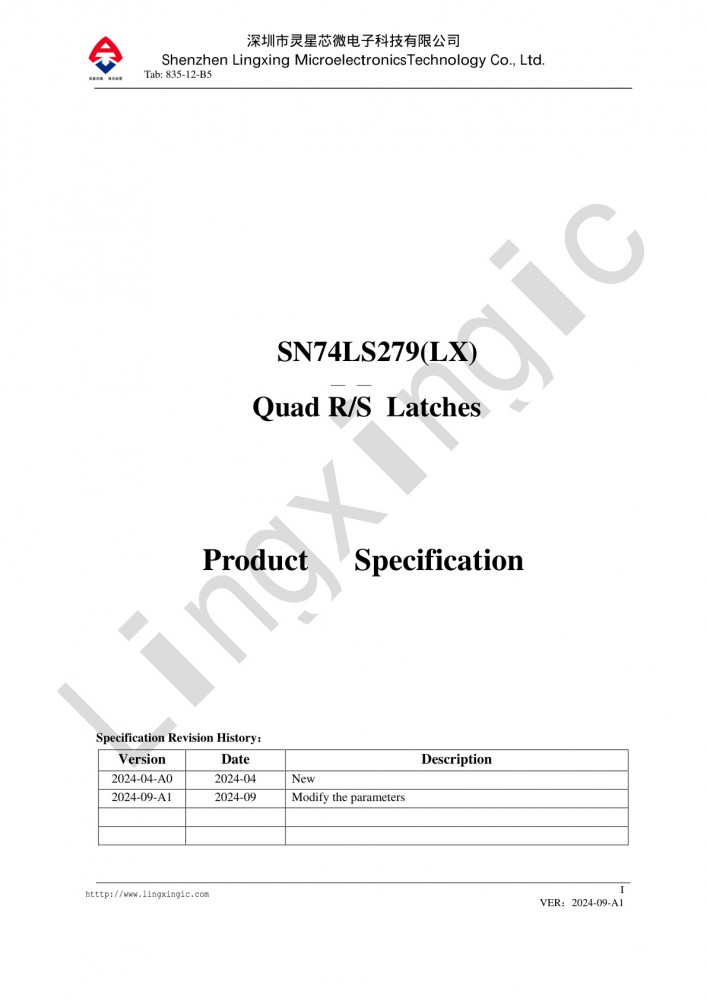 SN74LS279ADR(LX) datasheet page 1