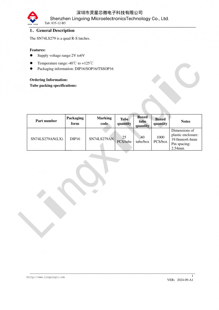 SN74LS279ADR(LX) datasheet page 3