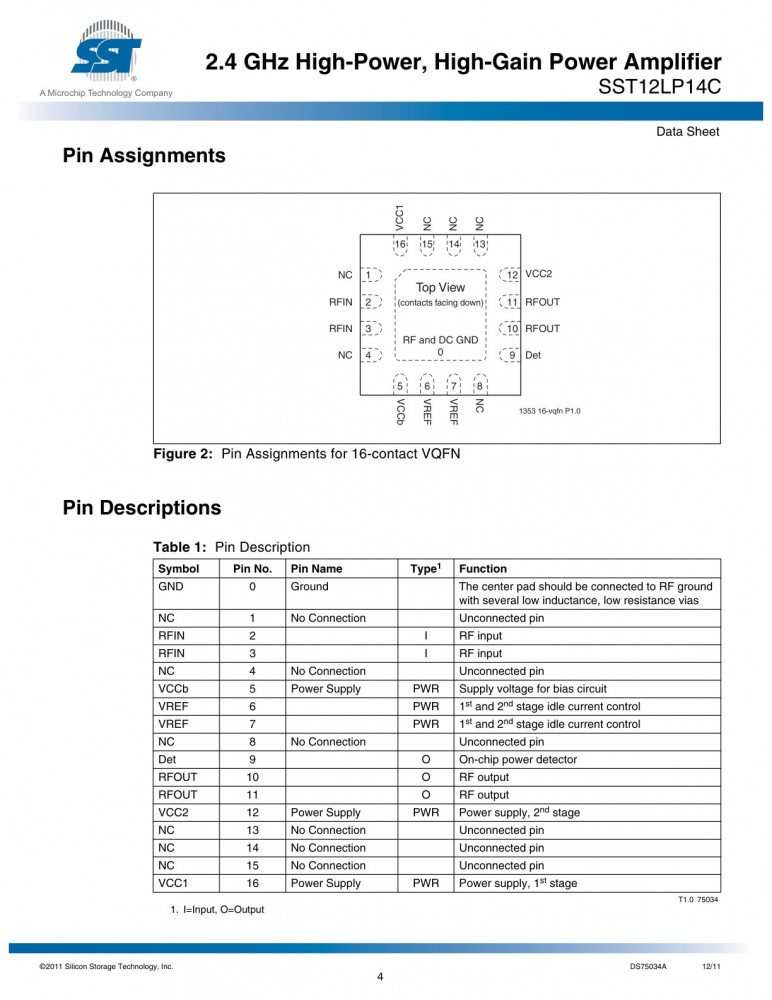 SST12LP14C datasheet page 4