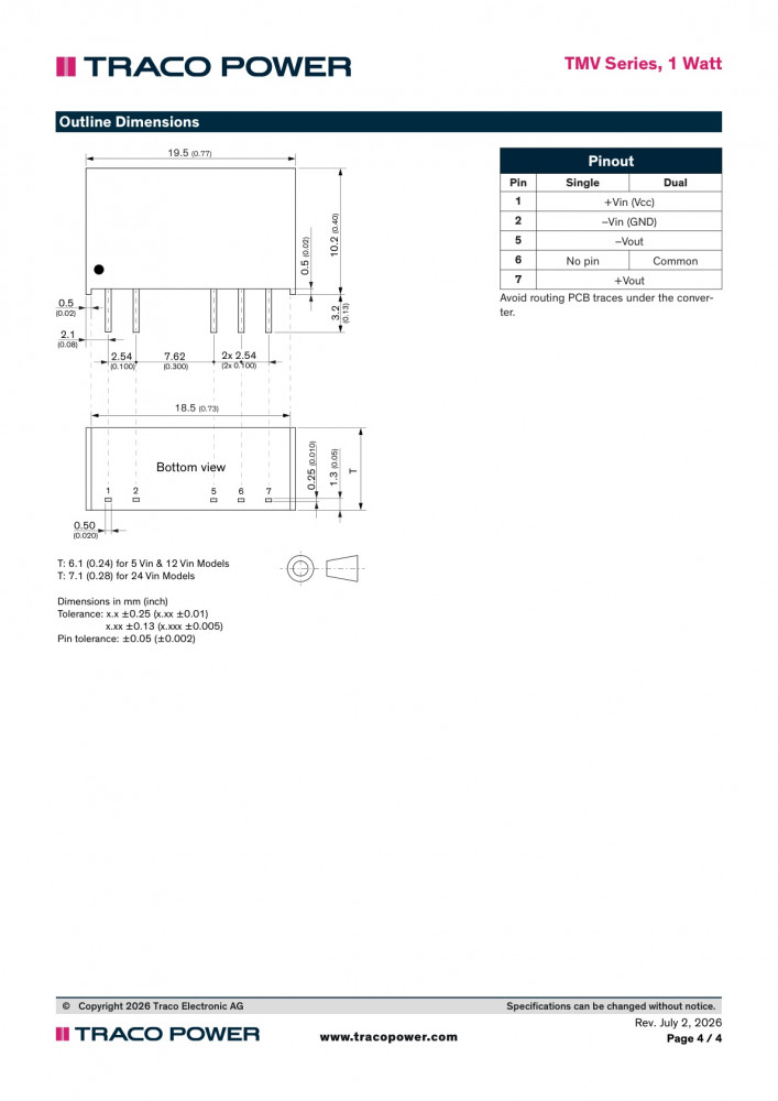 TMV series technical document, page 4
