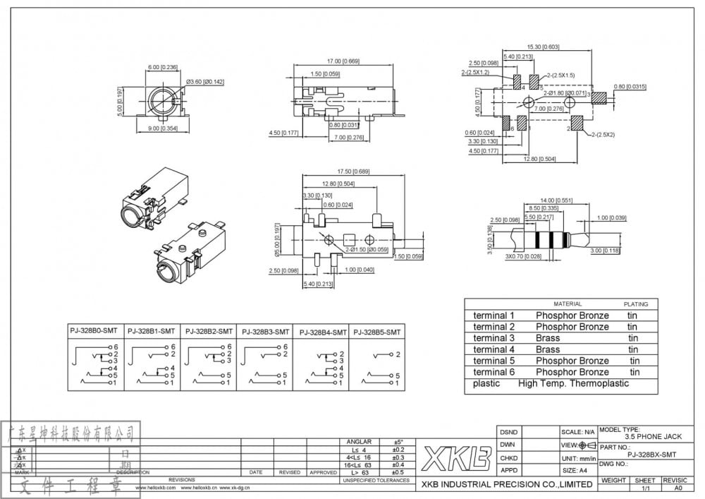 PJ-328B2-SMT technical document page 1